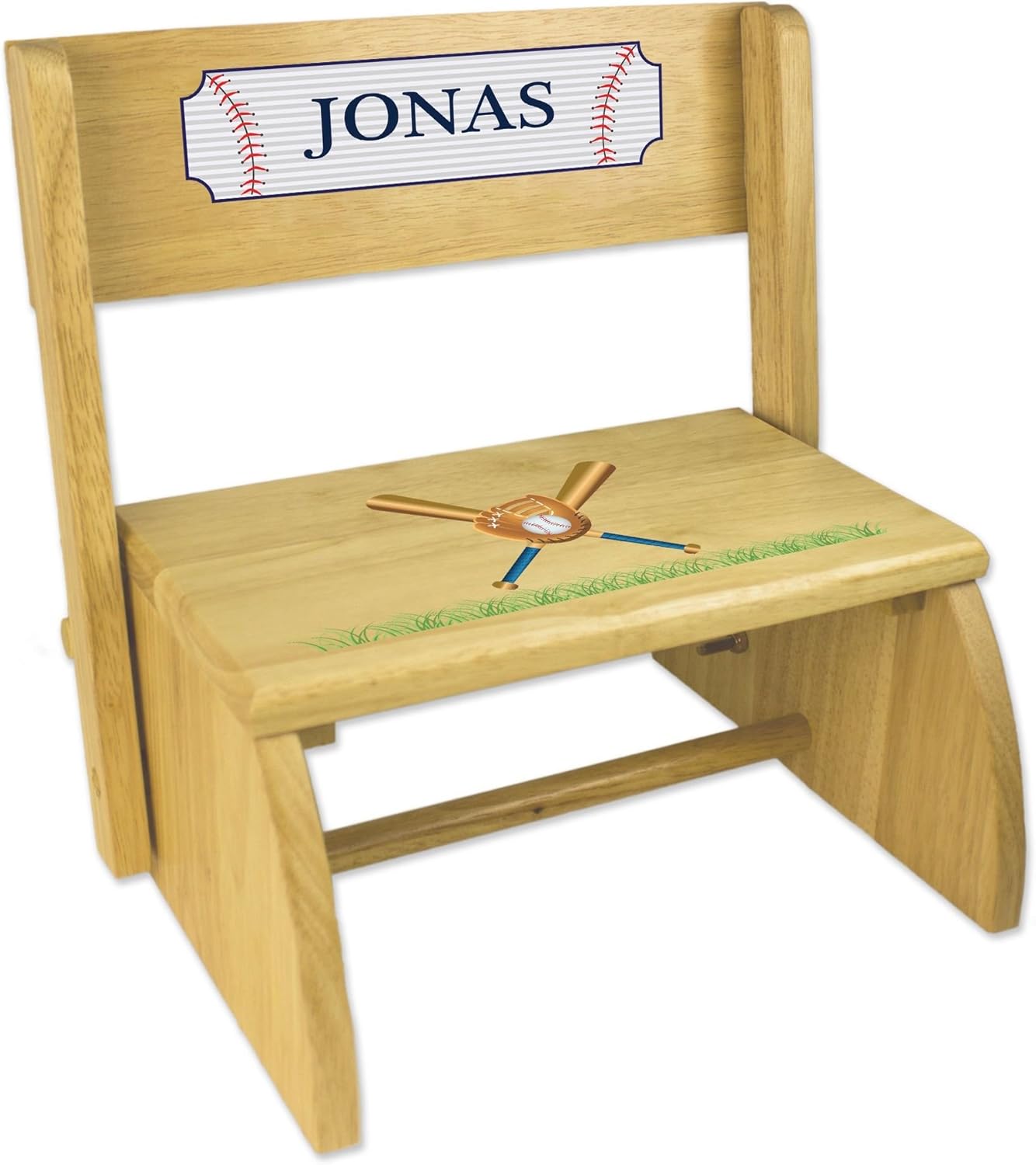 Amazon.com: My Bambino Personalized Baseball Natural Wooden Step Stool ...