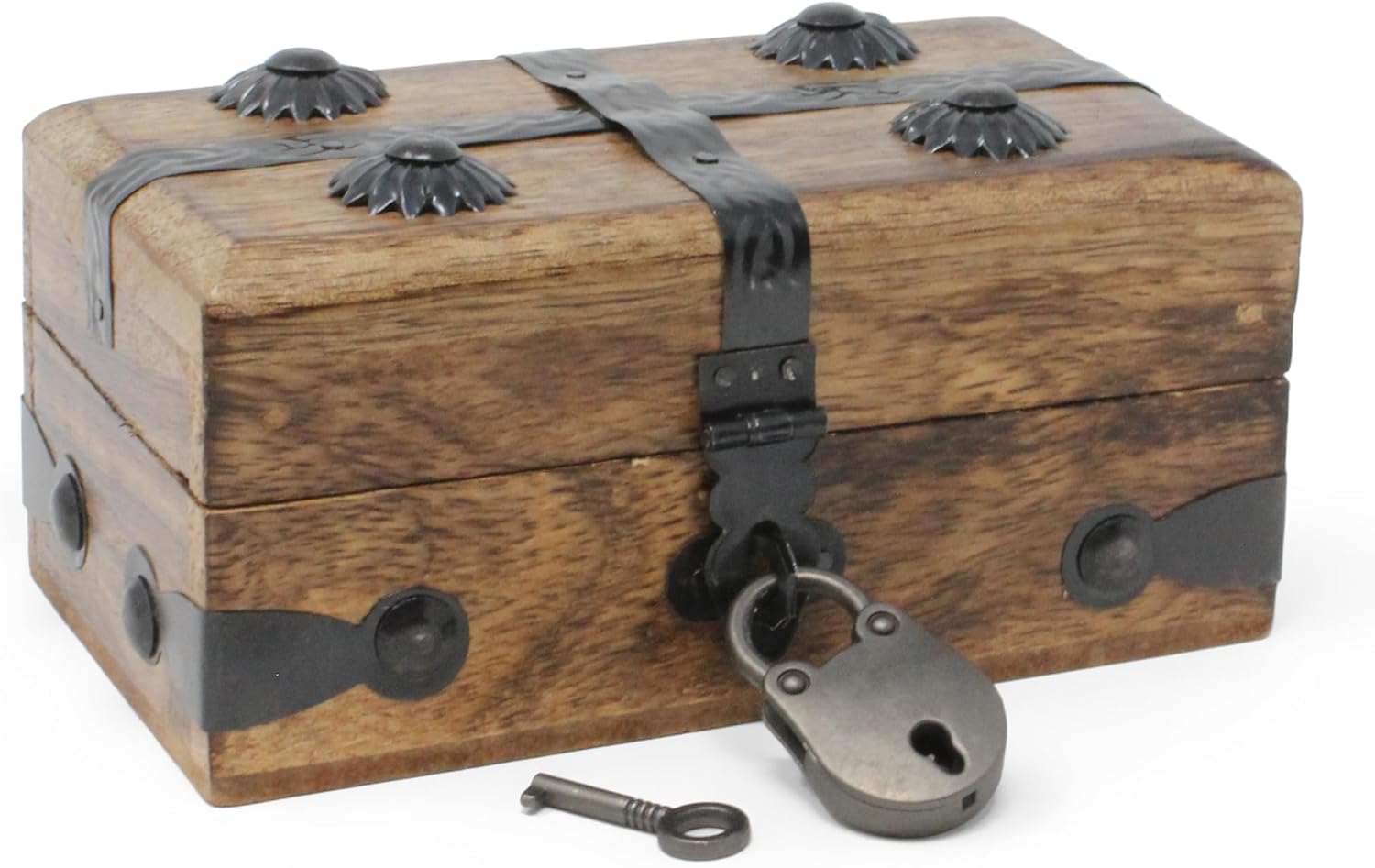 Amazon.com: Nautical Cove Treasure Chest Wooden Box with Antique Iron ...