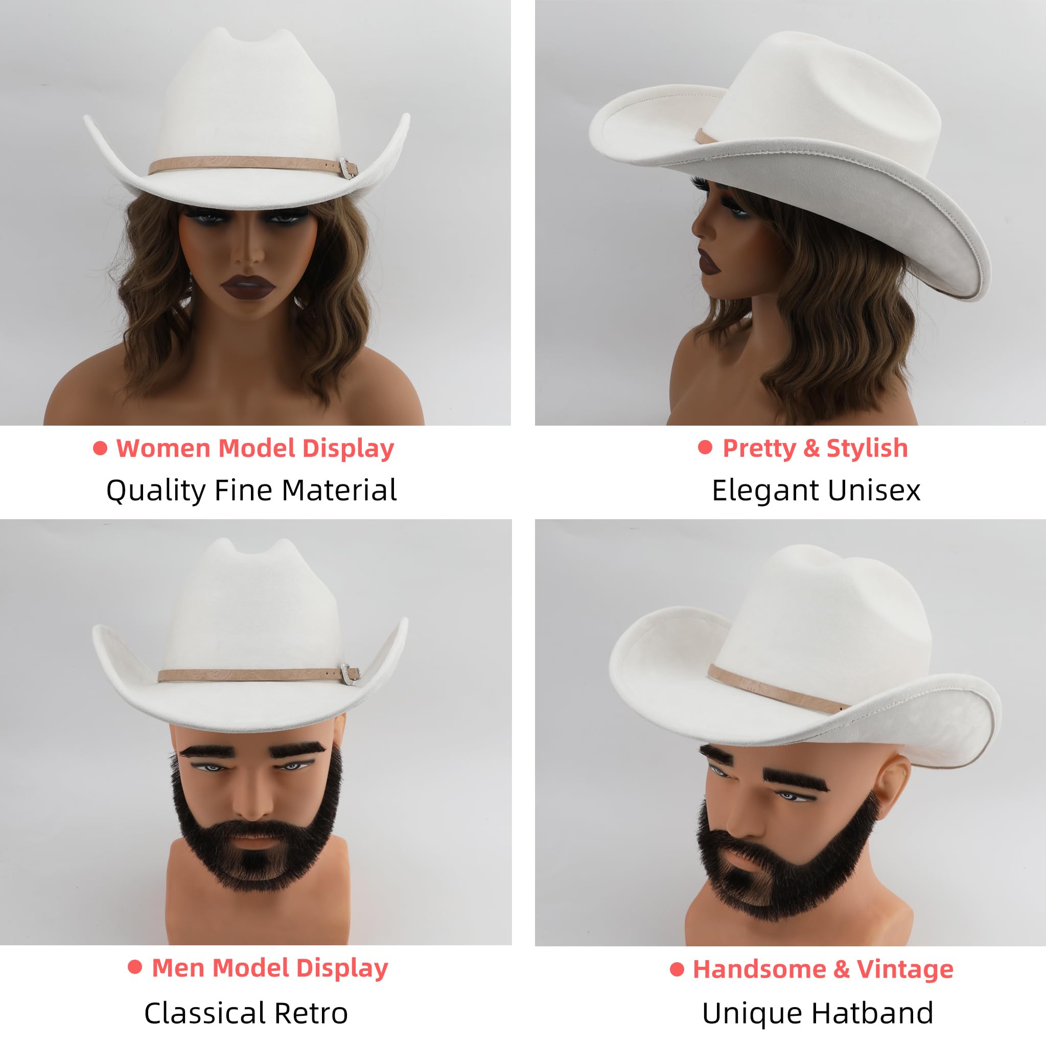Snapklik.com : Melesh Big Cowboy Hat For Women Men Wide Brim Cowgirls ...