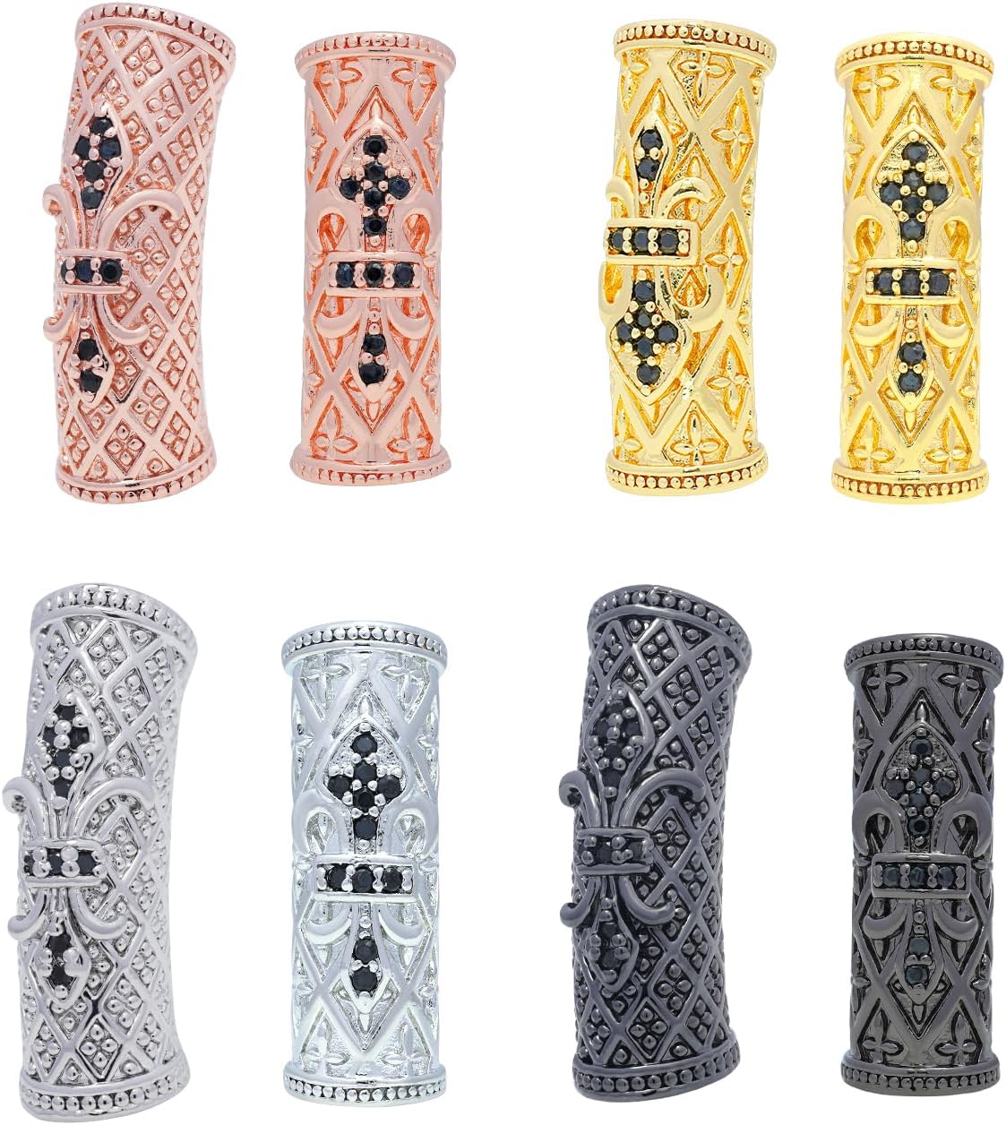 Amazon.com: 8 PCS Antique Tube Charm Spacer Beads, Long Curved Noodle ...