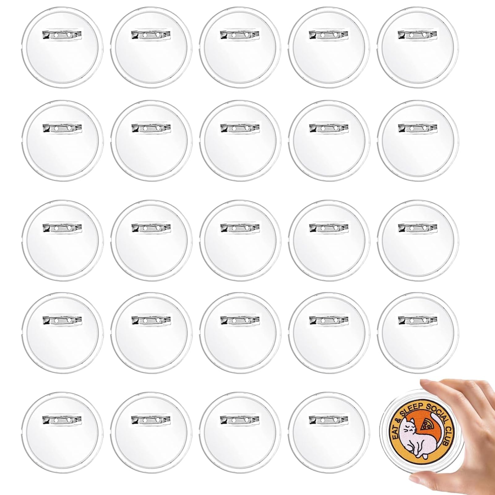 25 Pack Badge Making Kit, Badge Maker, Acrylic Button Clear Badges ...