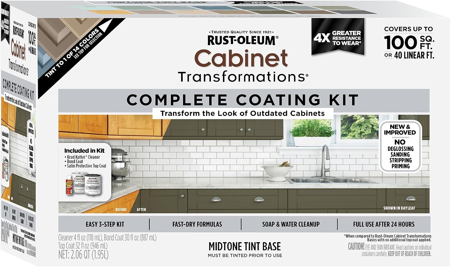 Rust-Oleum 374679 Cabinet Transformations Kit Midtone Tint Base Kit ...