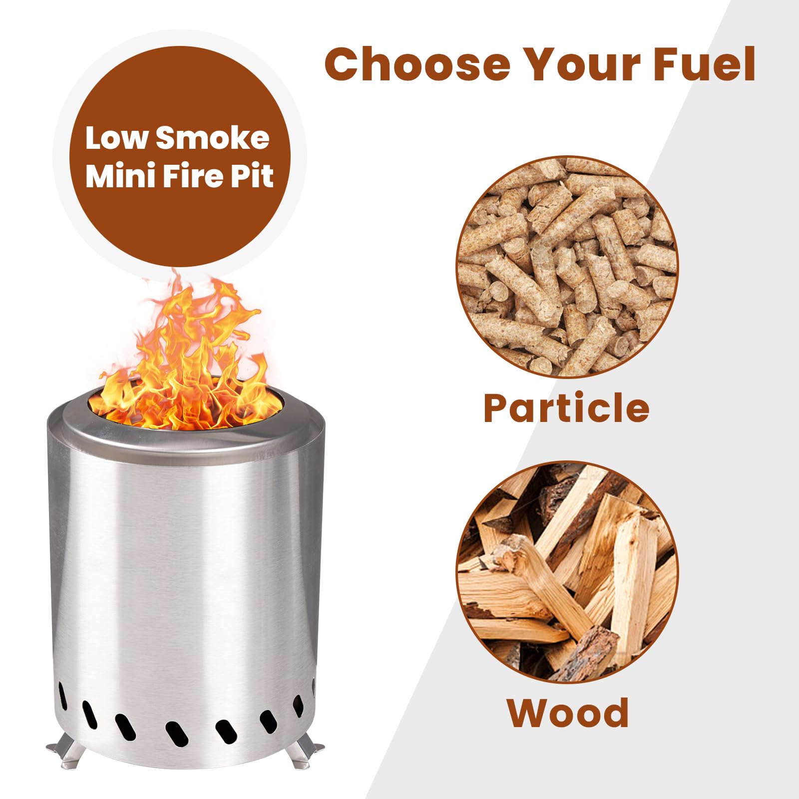 Little Fire Pit Tabletop Fire Pit 5.5"*6.9" With Stand, 304 Stainless