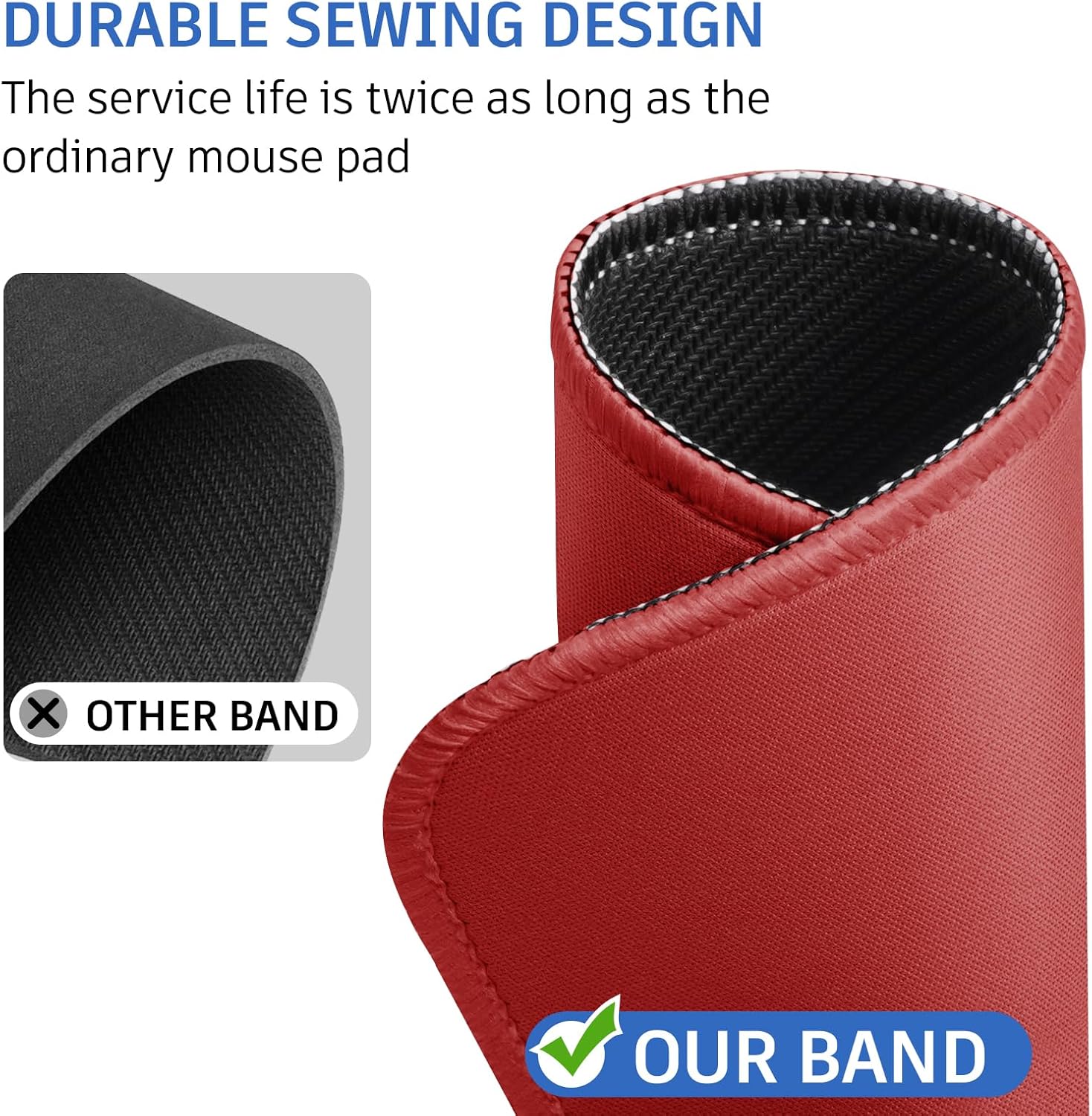 red Mouse Pad, Nice and Cute Mouse Pad, Splash-Proof Textured 10.2 x 8 ...