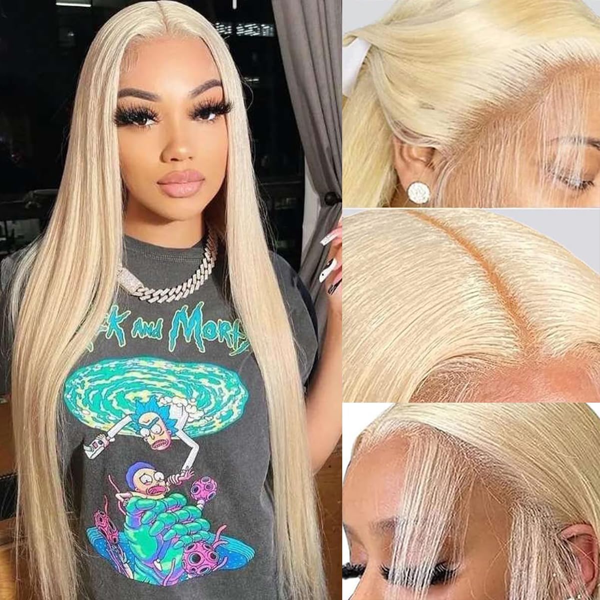 Amazon.com : Nicele Ann 613 Lace Front Wig Human Hair 13x6 Transparent ...