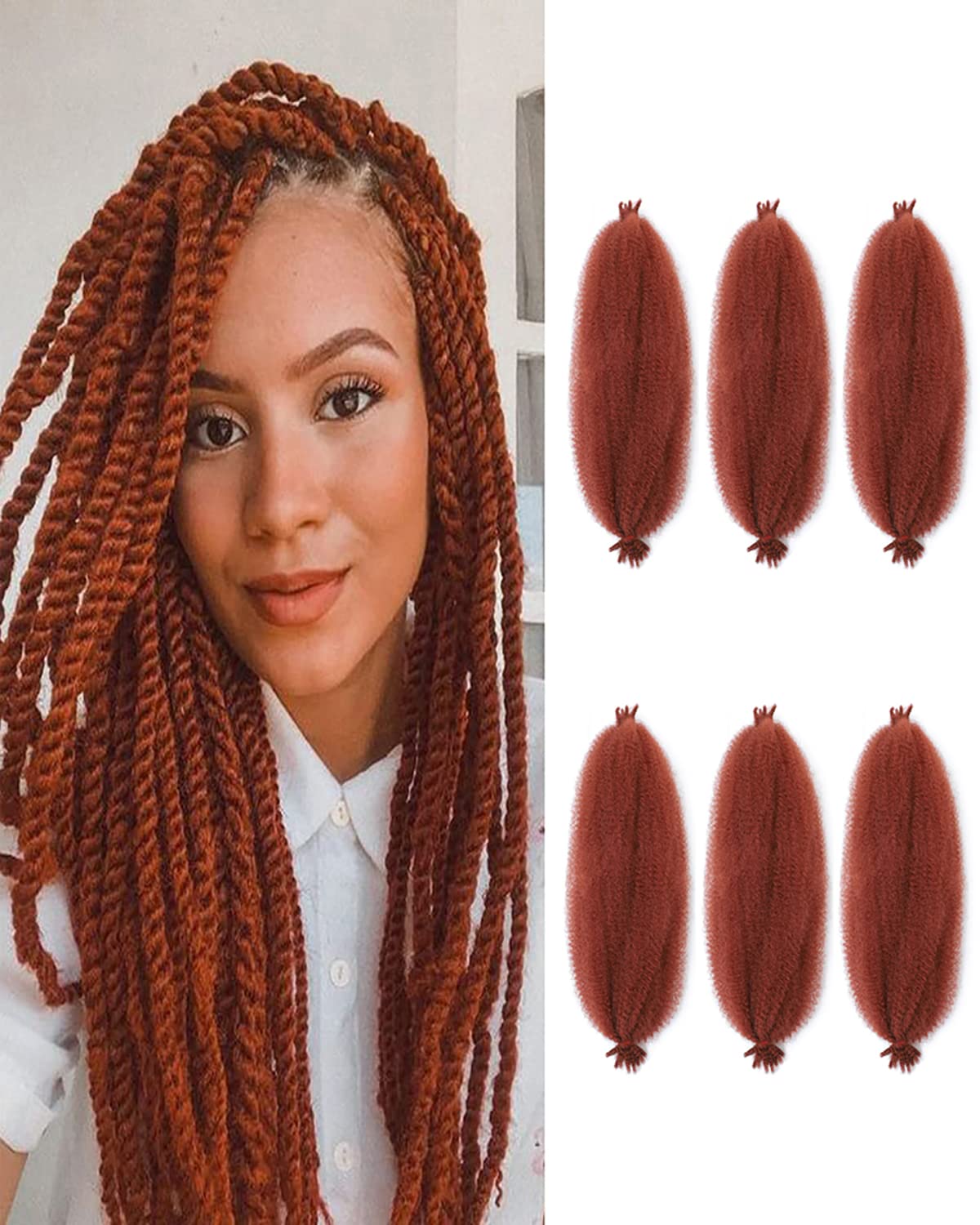 Amazon.com: 6 Packs Springy Afro Twist Hair with Crochet Hook, 12 Inch ...
