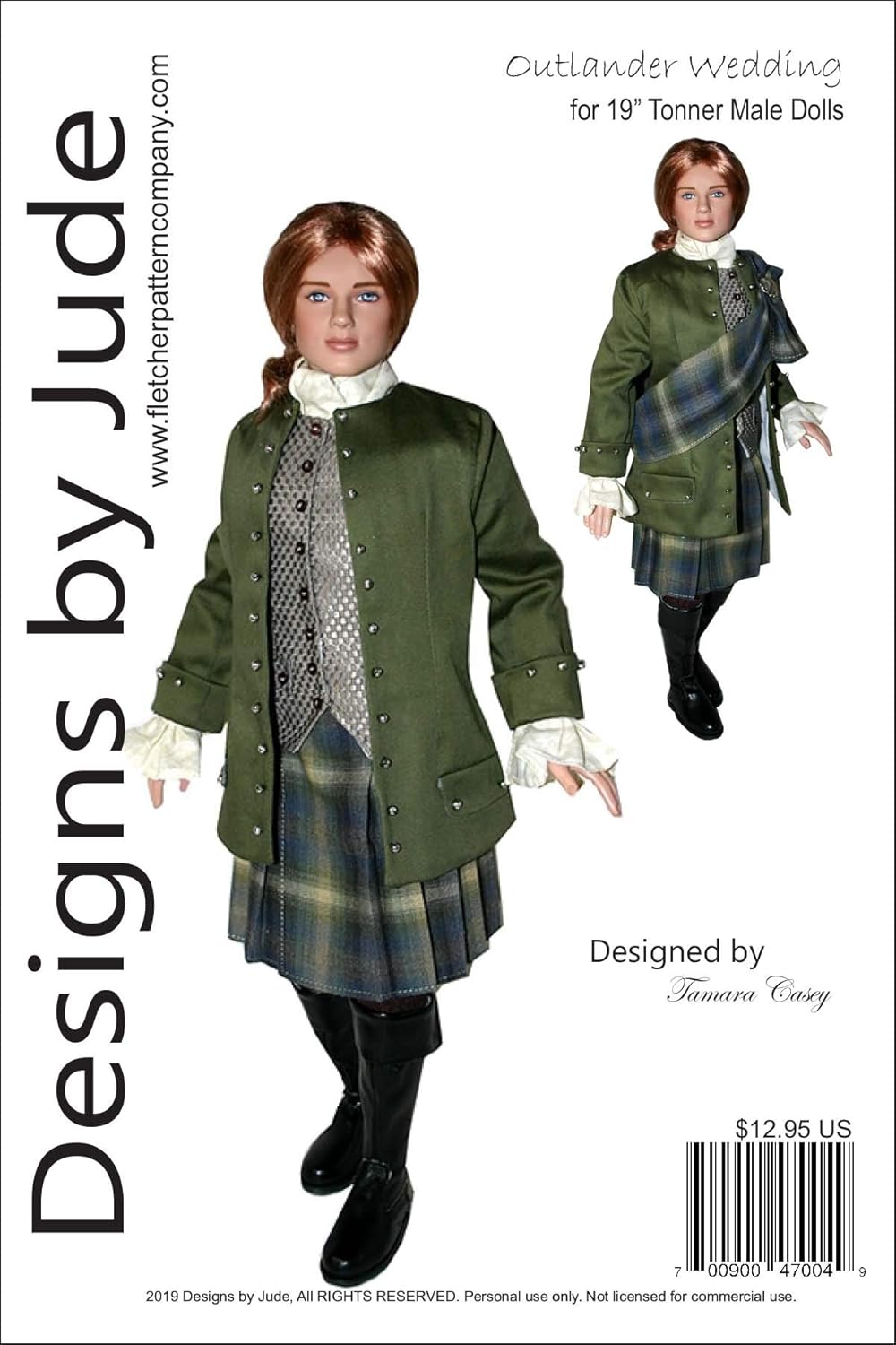 Amazon.com: Designs by Jude Outlander Wedding Jamie Doll Clothes Sewing ...