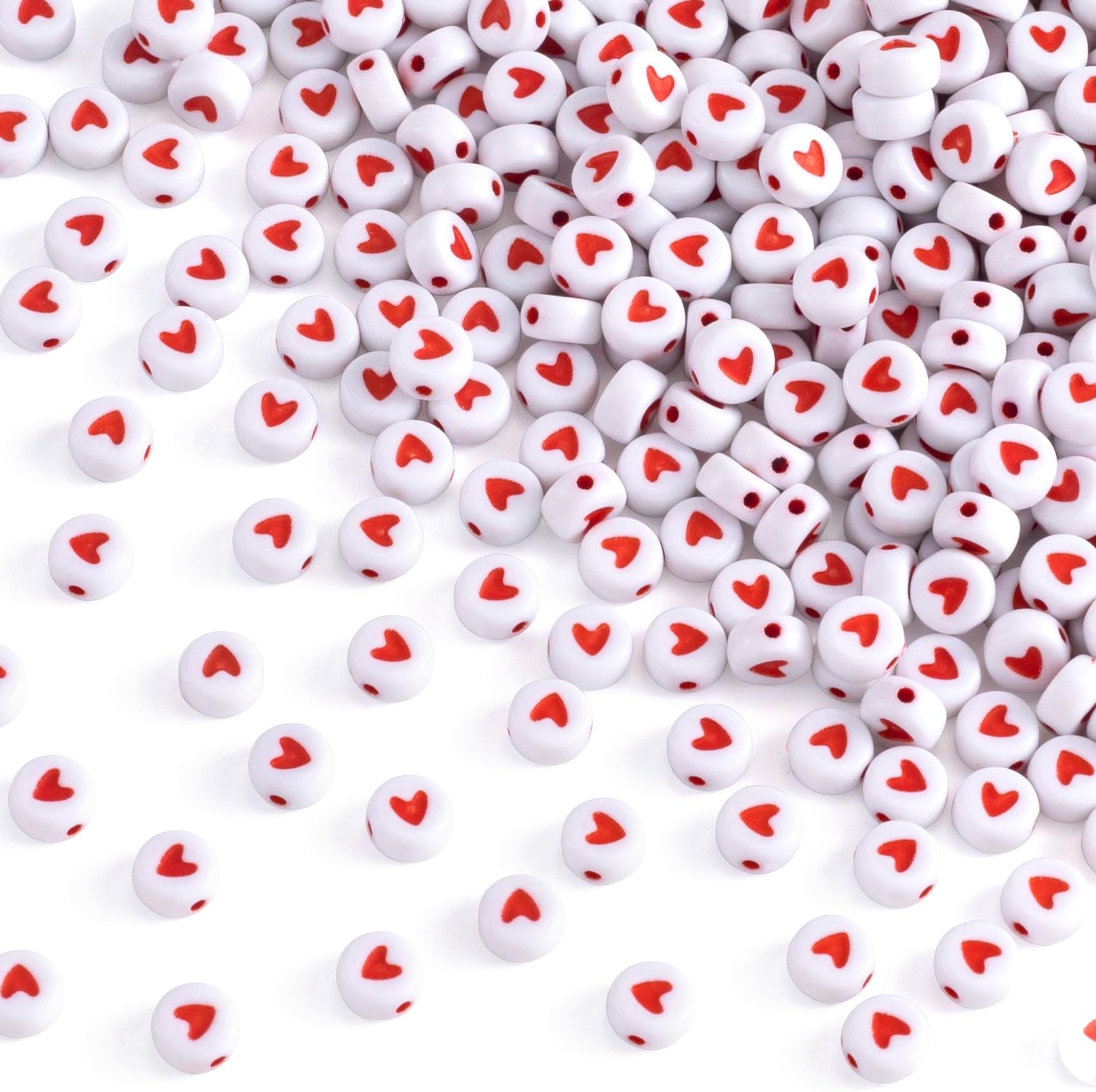 Amazon.com: Joez Wonderful 400pcs Red Heart Beads for Bracelets Jewelry ...