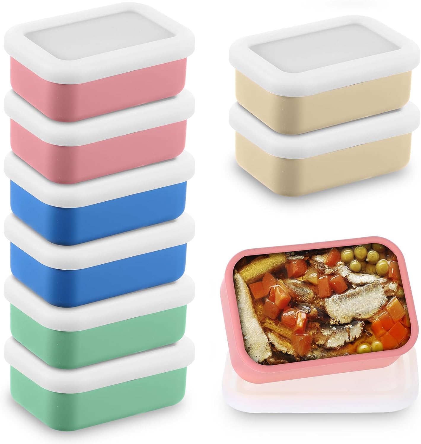 Amazon.com: 8 Pcs 1 Cup Silicone Freezer Molds with Lids Leak-Proof ...