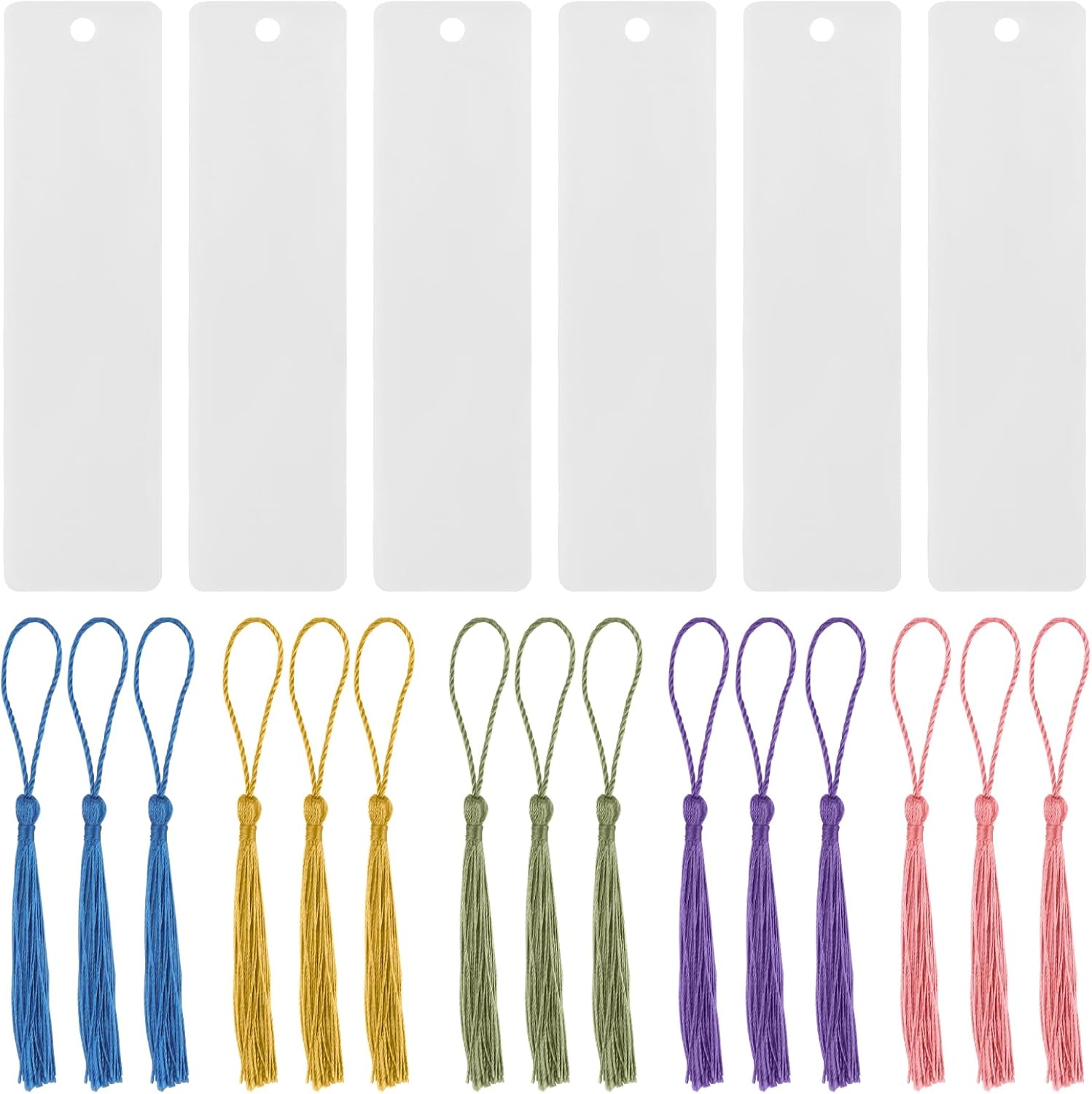 LEXININ 45 PCS Clear Acrylic Bookmarks, 12 x 3cm Blank Acrylic ...