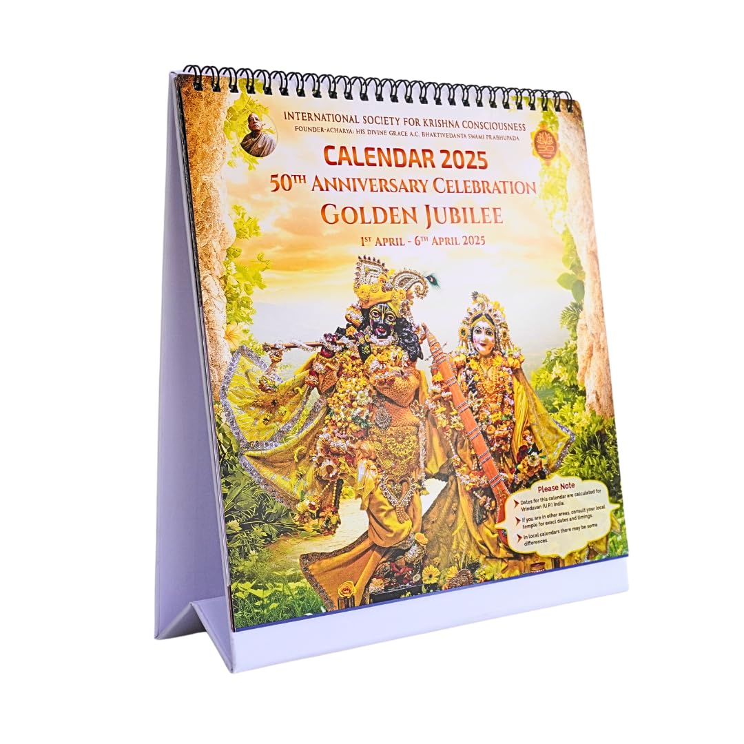 ISKCON VRINDAVAN Calendar 2025 Table/DesK Calendar for Daily Life/Gift ...