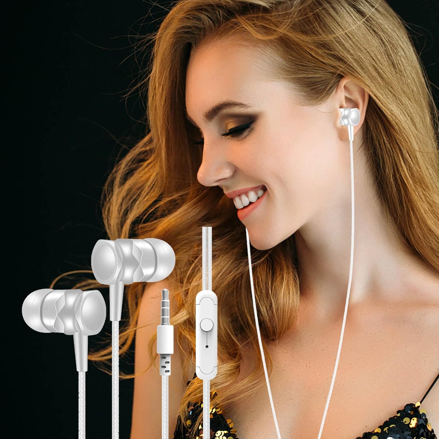 Amazon.com: in Ear Wired Headphones with Mic 3.5mm for iOS and Android ...