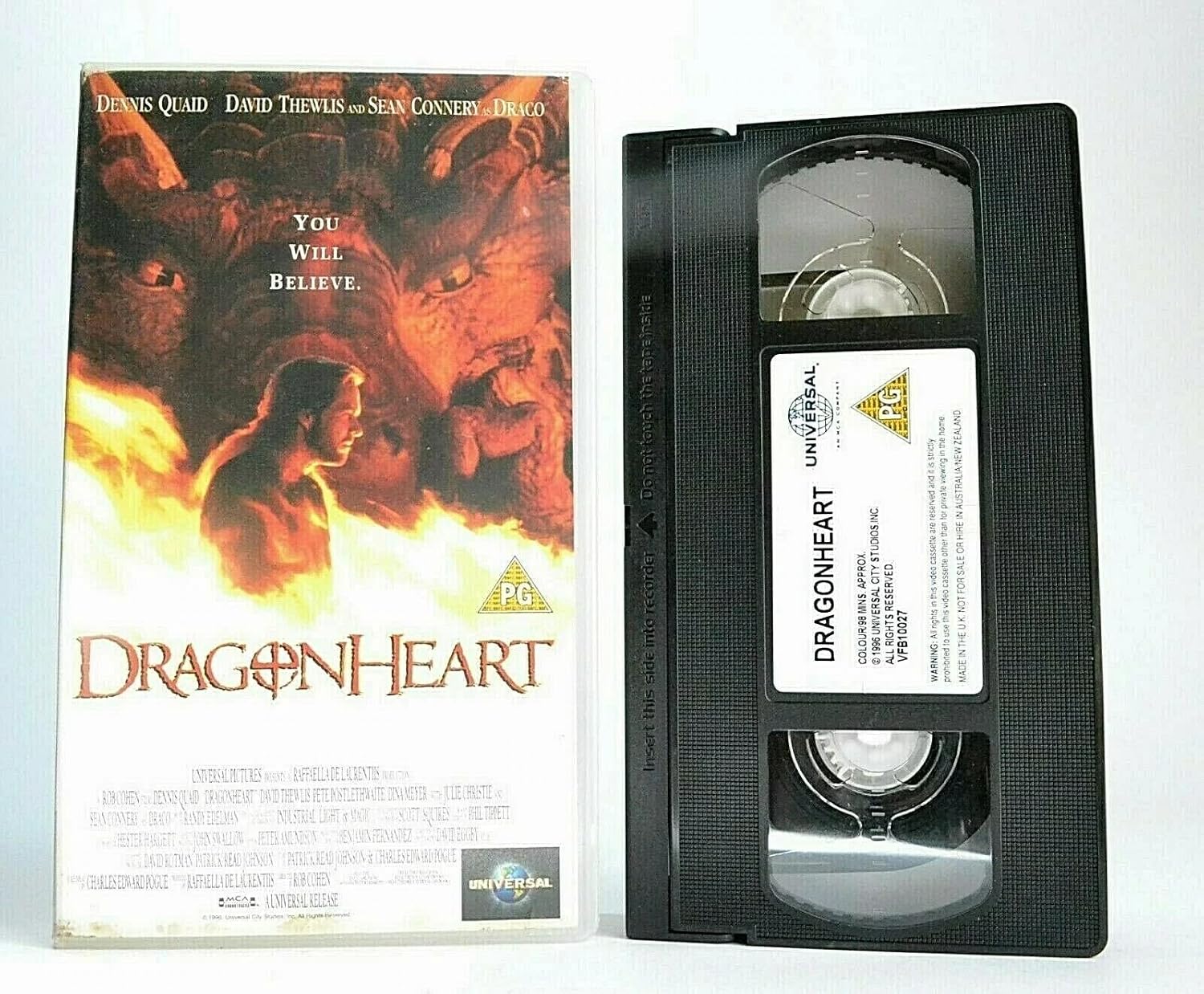 Dragonheart [VHS] : Quaid, Dennis, Connery, Sean, Thewlis, David ...