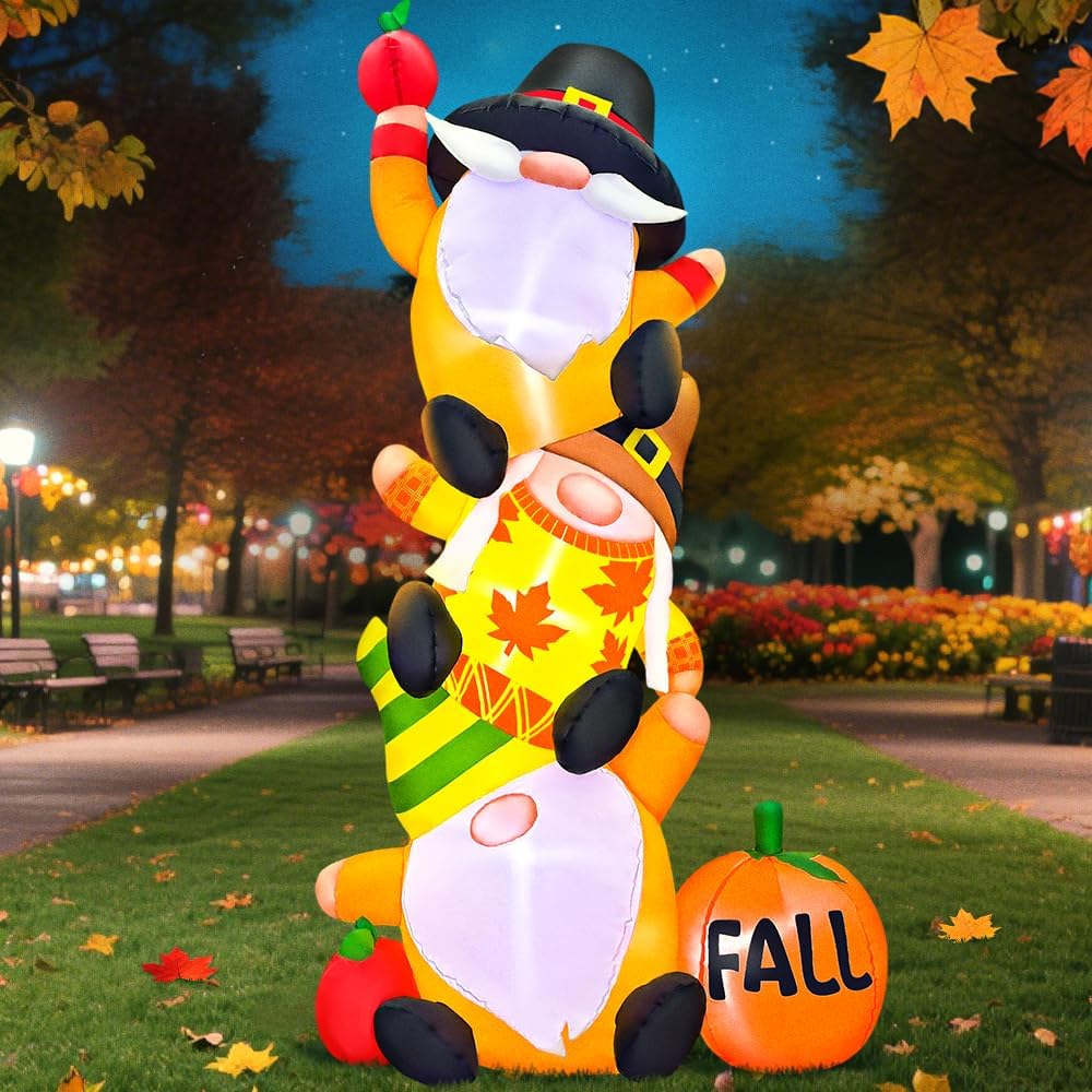 Amazon.com: KOOY 6FT Thanksgiving Inflatables Decorations Blow Up Three ...