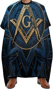 Amazon.com : Gold Freemason Freemasonry Masonic Art Haircut Barber Cape ...