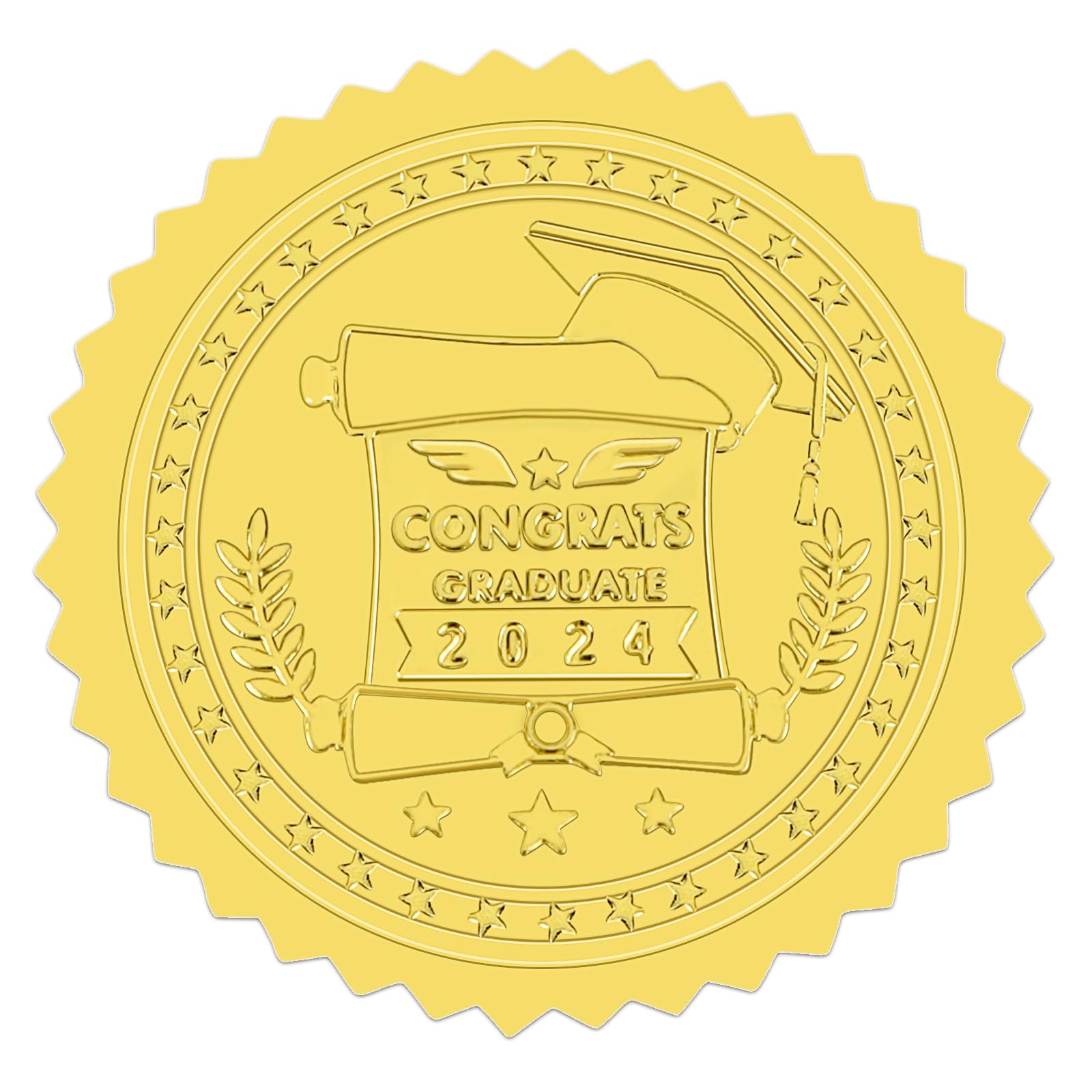 Whatsign 36pcs Gold Embossed Graduation Stickers 1 5 Graduation ...