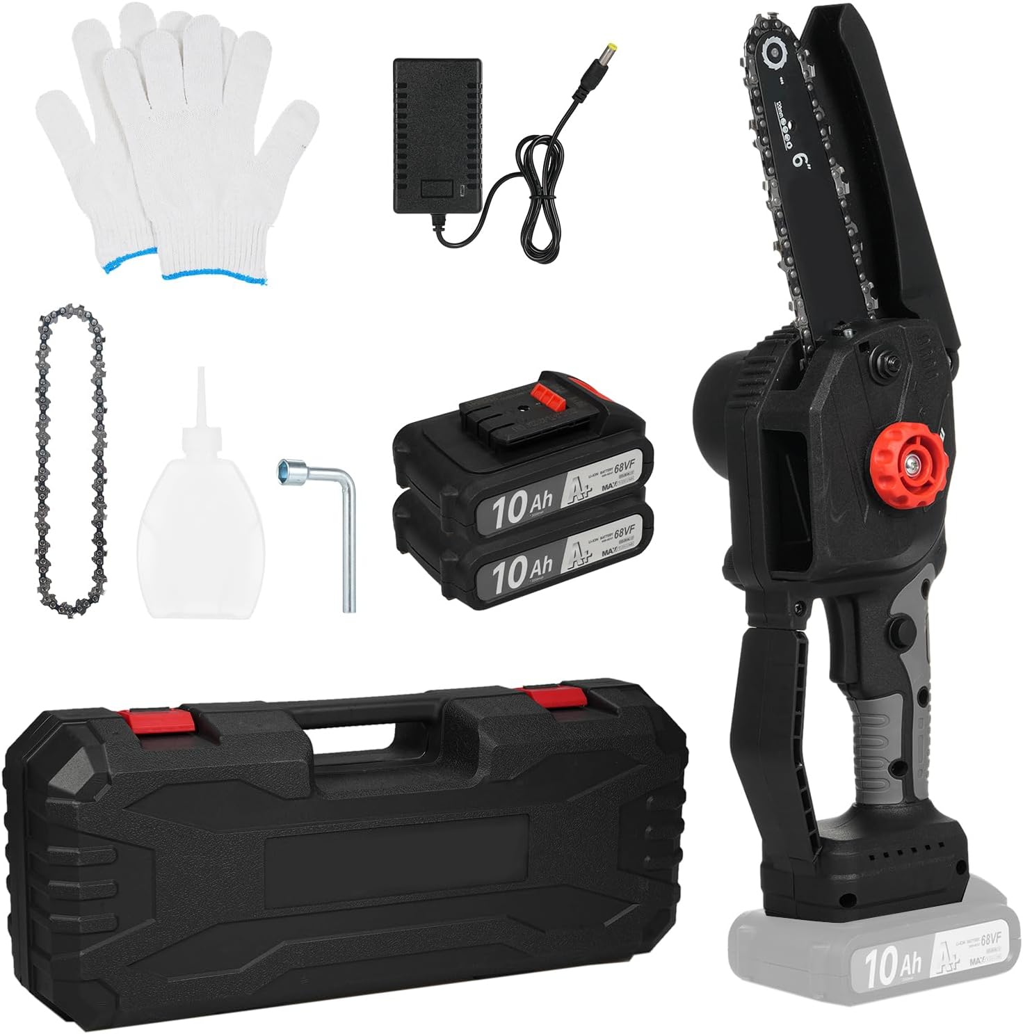 dsfen Cordless Mini Chainsaw, 6-INCH Electric Power Chainsaw, Battery ...