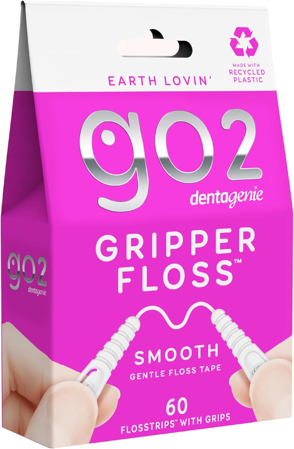 Dental Floss GO2 Dentagenie Gripper Smooth Floss - 60 Flosstrips with ...