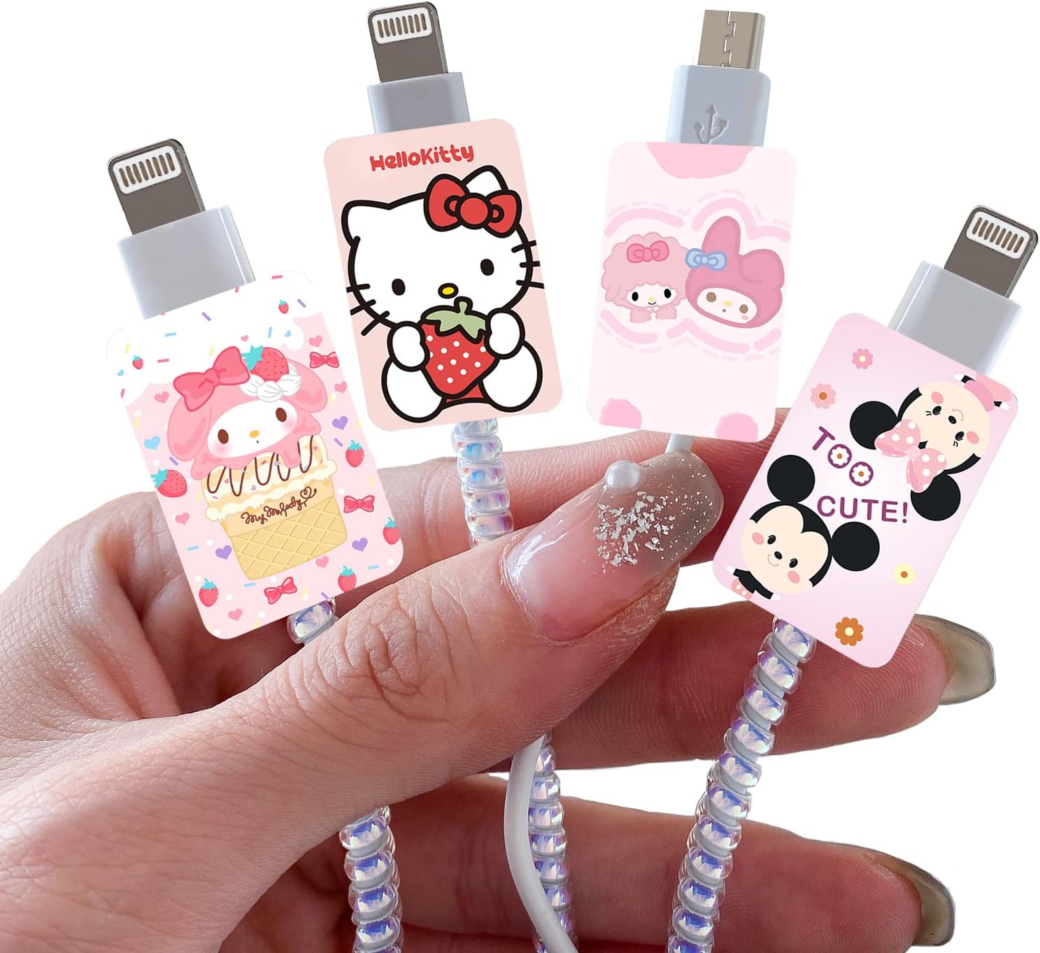 Amazon.com: Cute Cable Protector for iPhone Type-c Charger,Kawaii Mouse ...