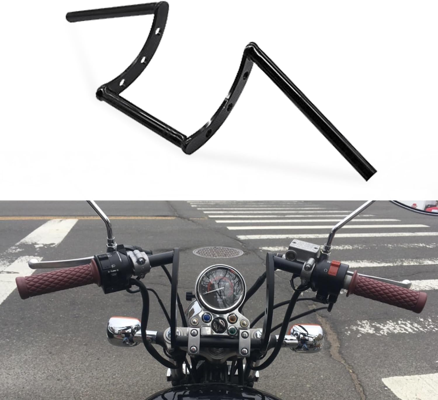 Amazon.com: AnXin Motorcycle 1" 25mm Handlebars Z Handle Bar for Drag ...