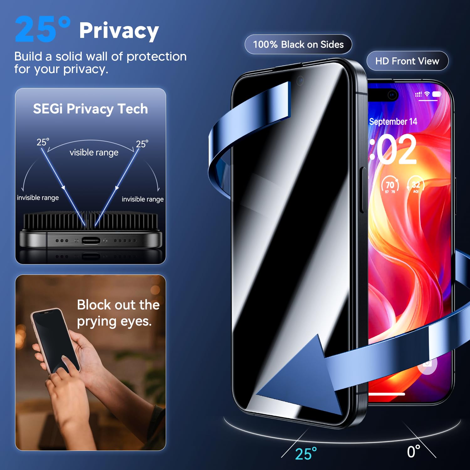 Snapklik.com : WSKEN For iPhone 16 Pro Max Privacy Screen Protector ...