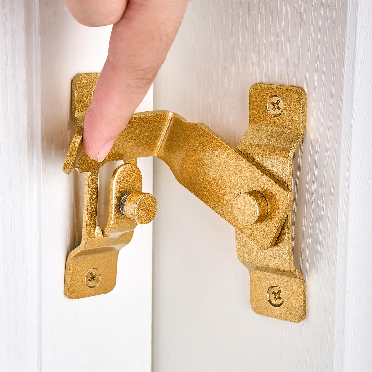 Snapklik.com : 2 Packs 90 Degree Gold Flip Barn Door Lock,Protect ...