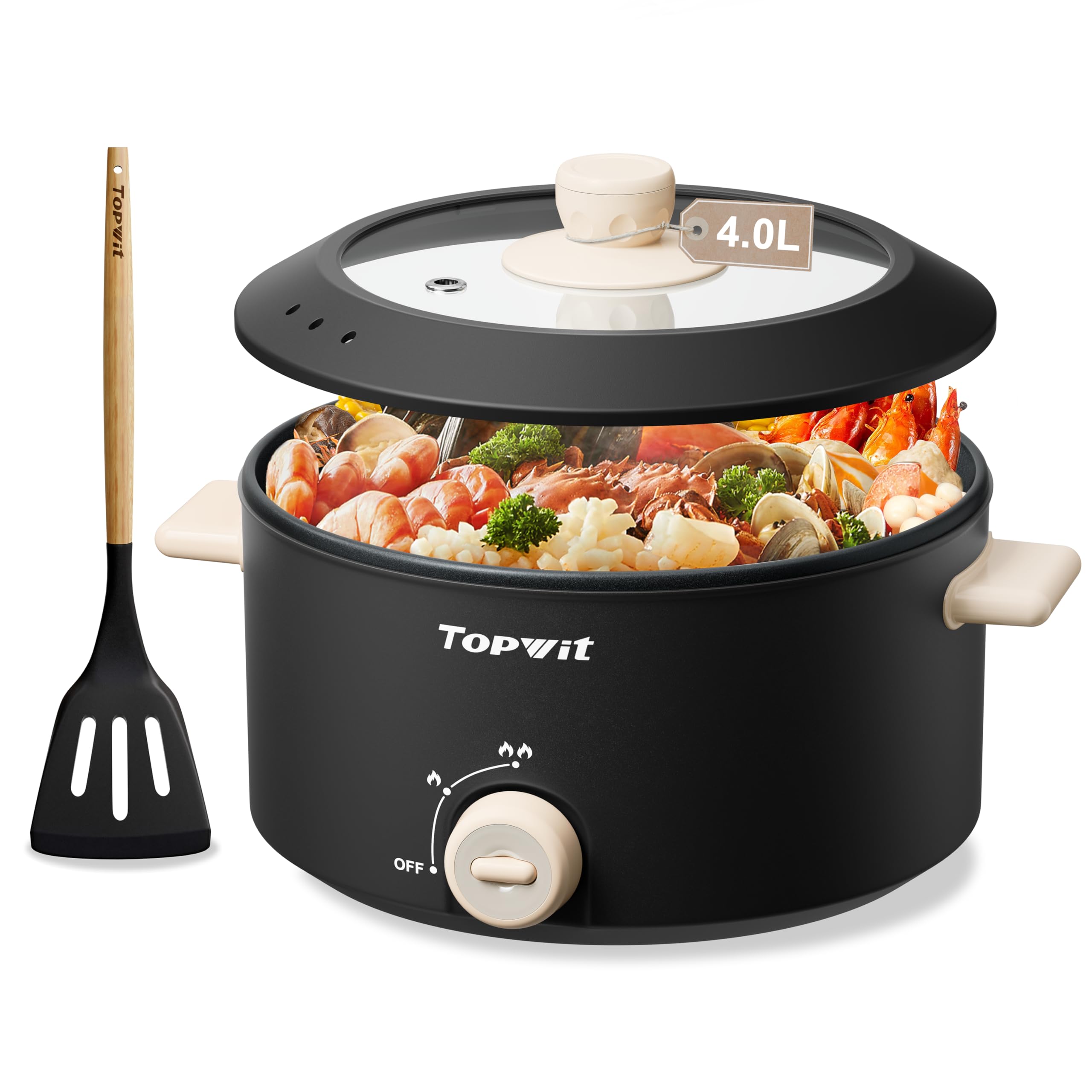 Amazon.com: TOPWIT Hot Pot Electric, 4L Electric Pot with Non-Stick ...
