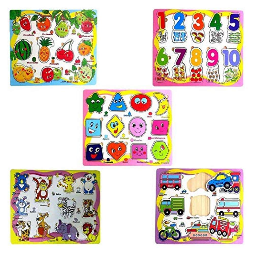 FI - FLICK IN Wooden Educational Colorful Fruits, Numbers, Geometric ...