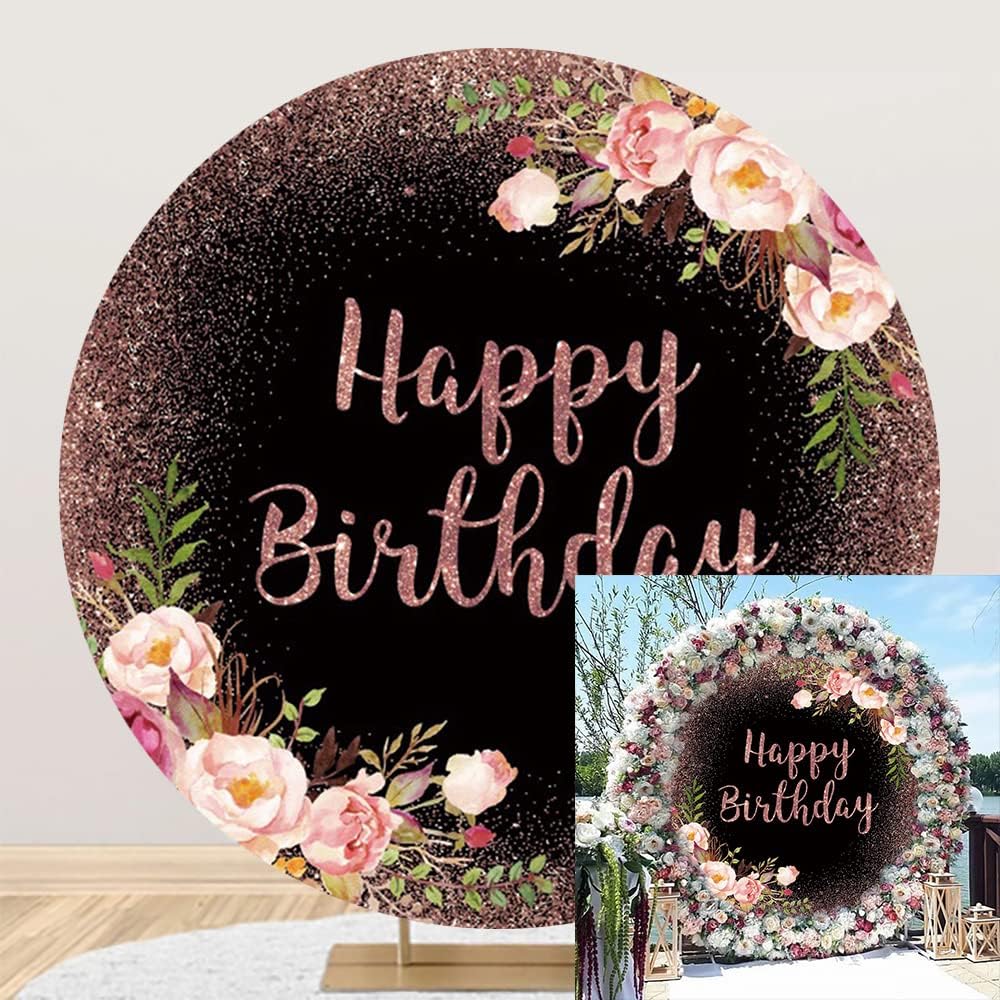 Amazon.com : Pink Happy Birthday Backdrop for Women 5x3Ft Pink and Red ...