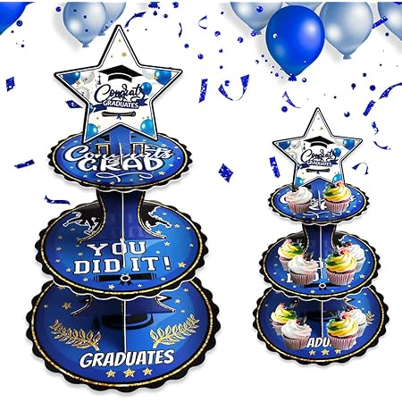 Amazon.com: Graduation Decorations 2023 Graduation Cap Cupcake Stand ...
