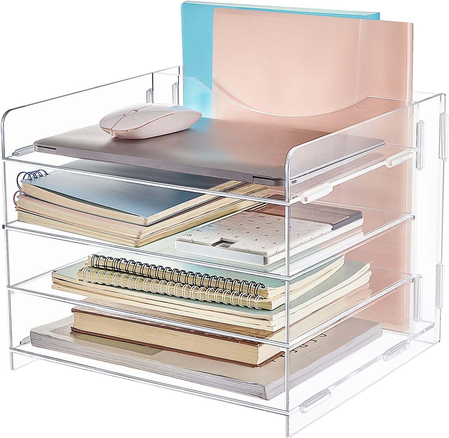 Amazon.com: Maitys 4 Tier File Organizer Acrylic Desk Organizer for ...