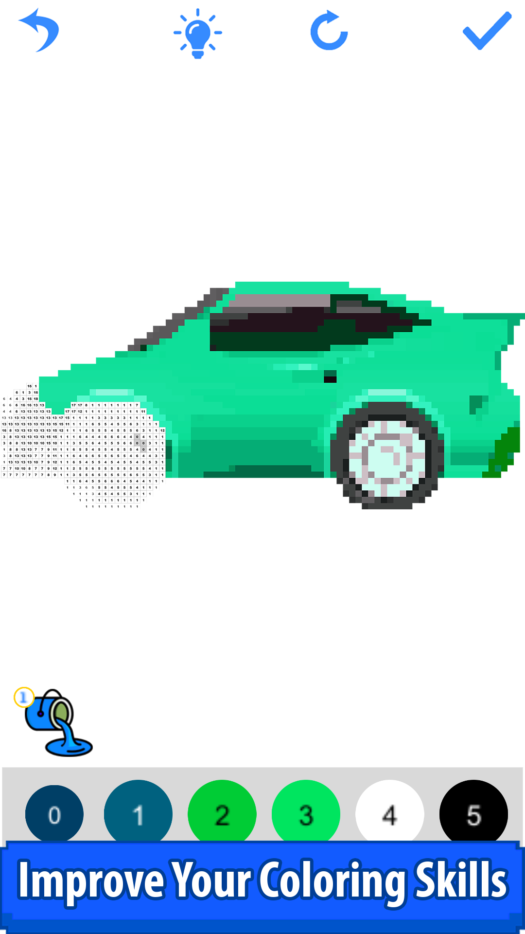 Cars Pixel Art - Paint by Number, Sandbox Coloring Pages:Amazon.fr ...