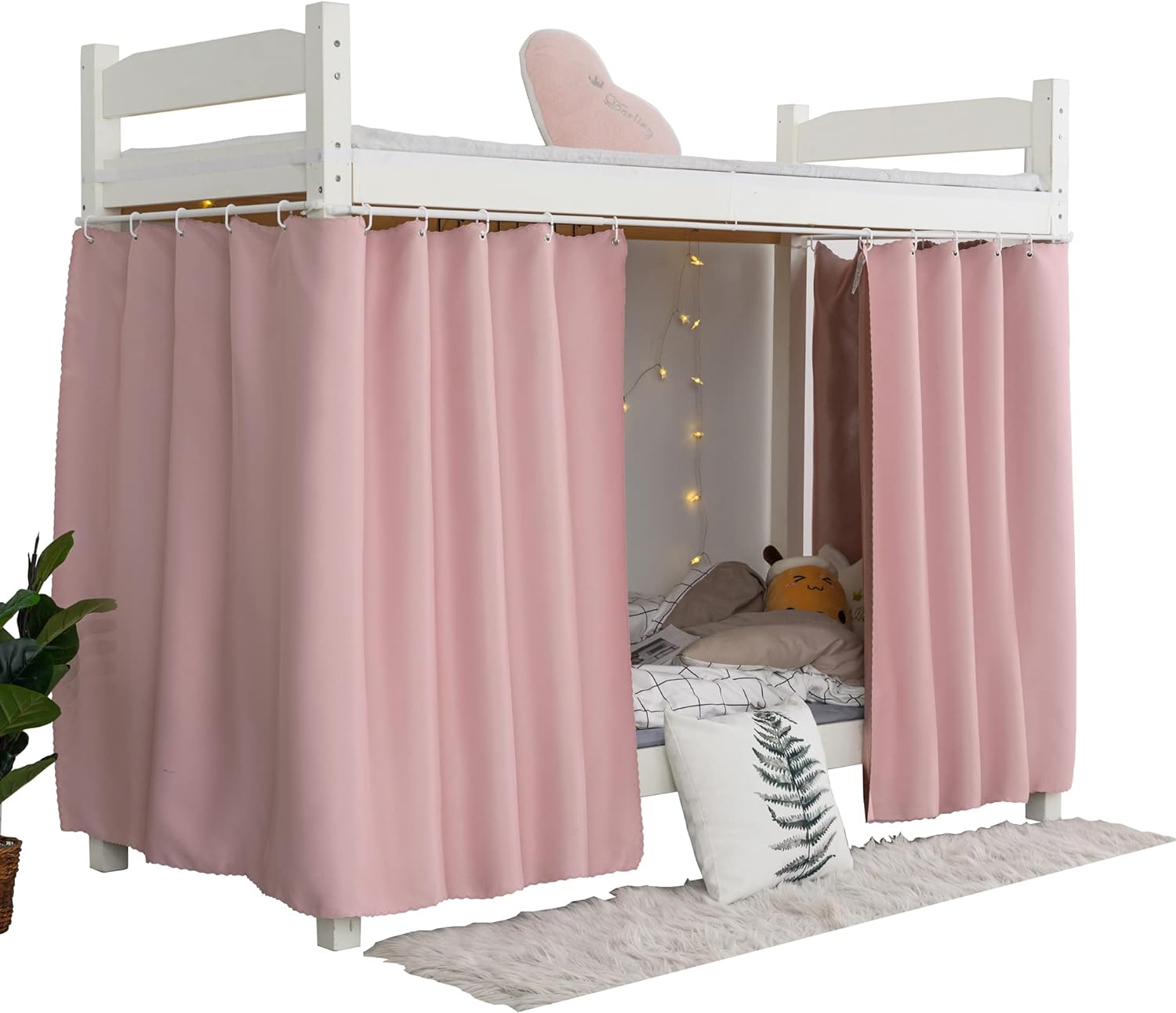 Amazon.com: Teanea Heavy-Duty Blackout Bottom Bunk Bed Curtains Privacy ...