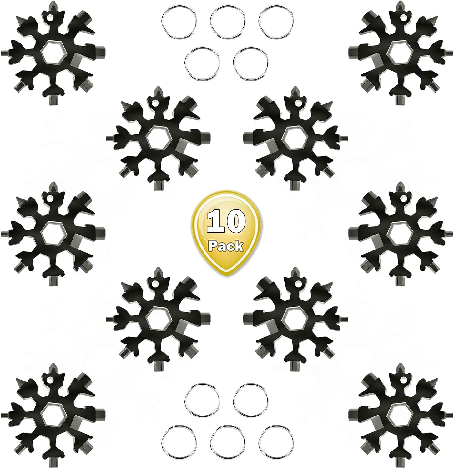 18-in-1 Snowflakes Multi Tool, Stainless Steel Keychain Multitool ...