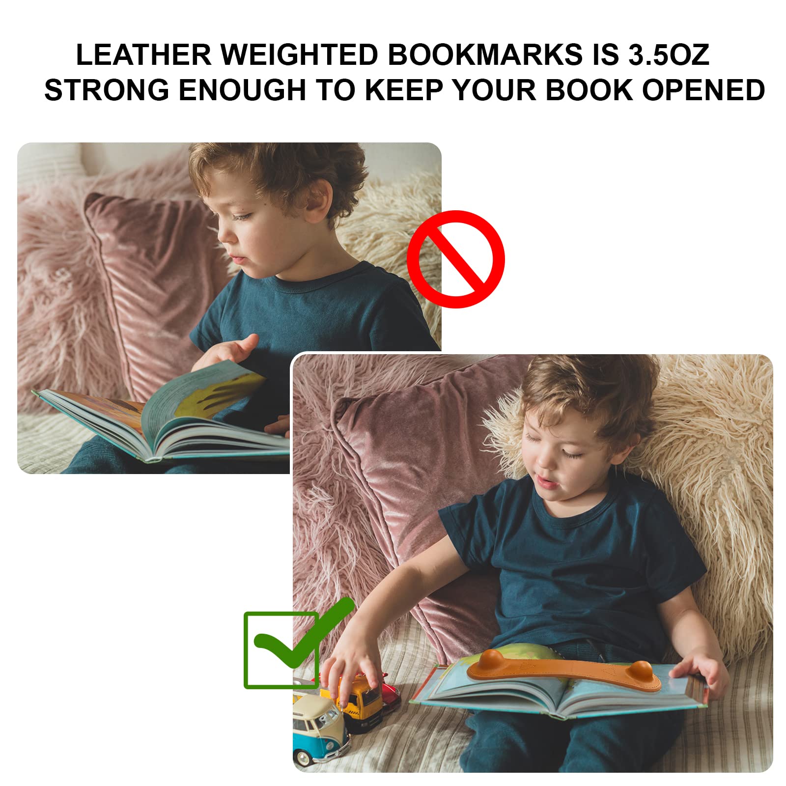 Snapklik.com : Leather Bookmark/Weight-Page Holder Holds Books For Open ...