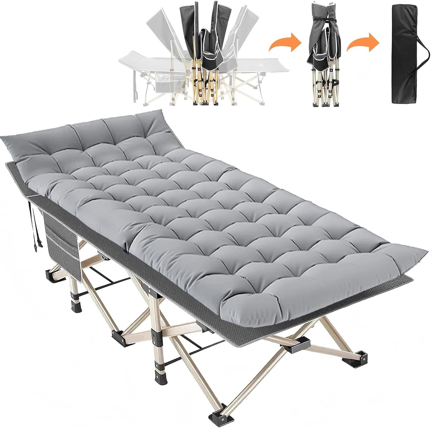 Amazon.com: LUCKPRO Folding Camping Cot for Adults - Heavy Duty ...