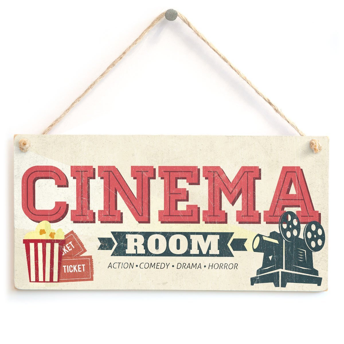 Amazon.com: Meijiafei Cinema Room - Retro Home Theatre Sign for Man ...
