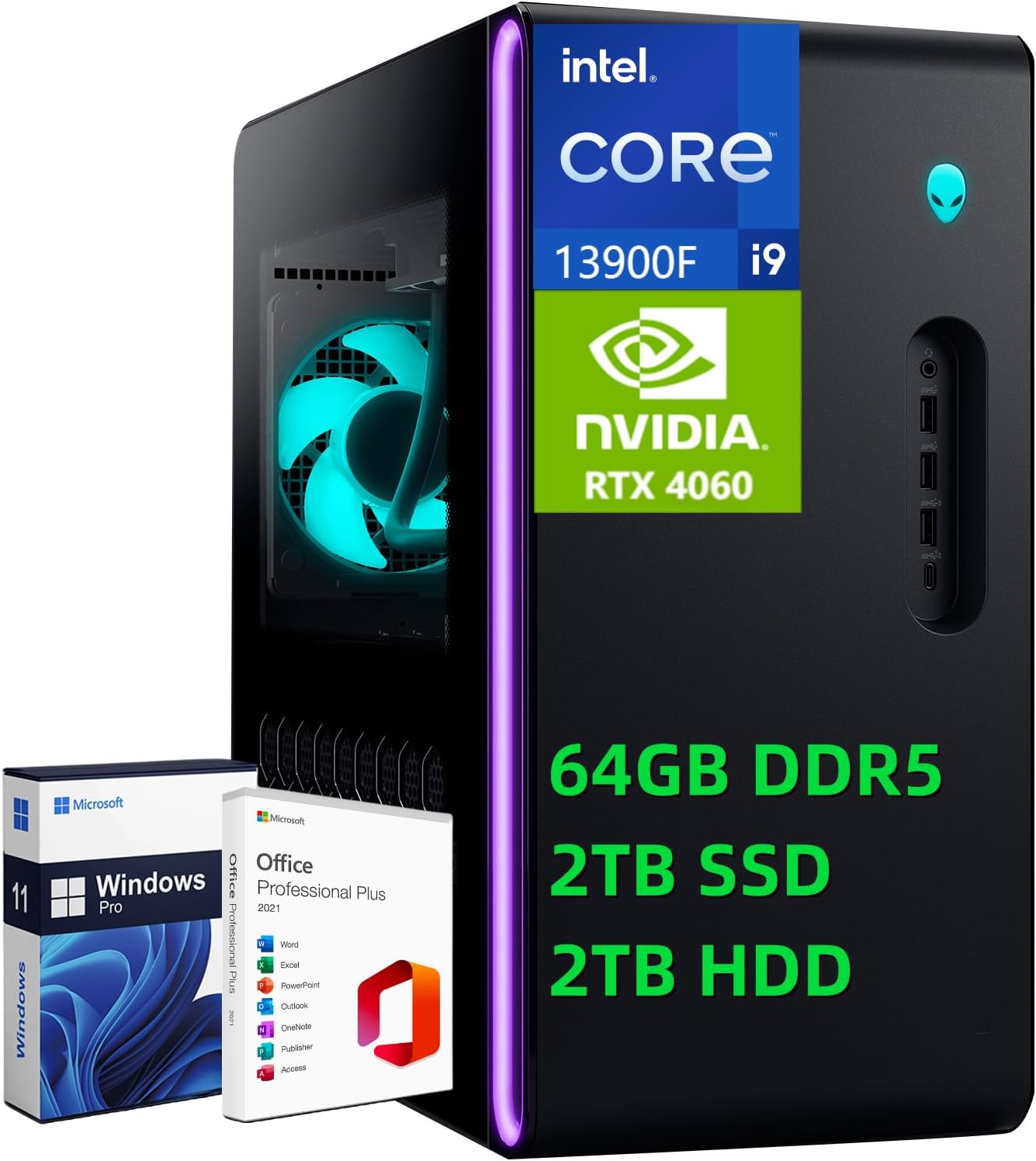 Amazon.com: Dell Alienware Aurora R16 Gaming Desktop, Intel 24-Core i9 ...