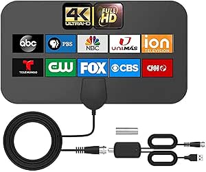 Amazon.com: AUTERCO Digital TV Antenna Indoor for Smart TV, 980+ Miles ...