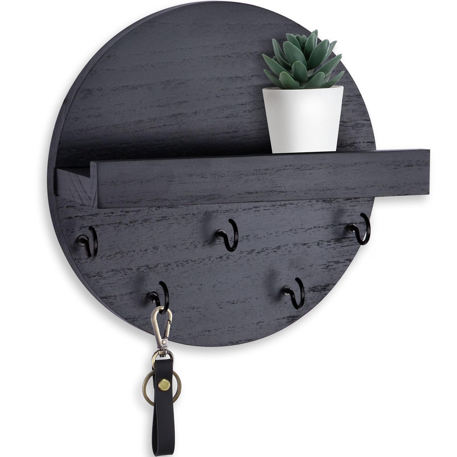 Amazon.com: Lwenki Key Holder for Wall – Decorative Key Hook Shelf for ...