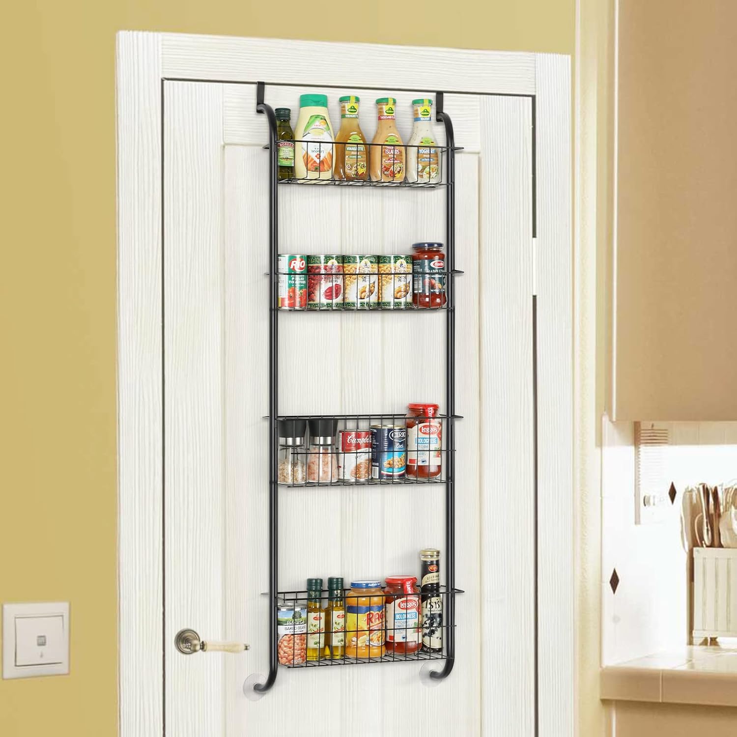 Amazon.com: 4 Tier Over the Door Pantry Organizer, Over the Door ...