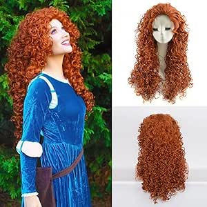 YYsoo Brave Cosplay Wigs for Women Long Curly Orange Merida Wig ...