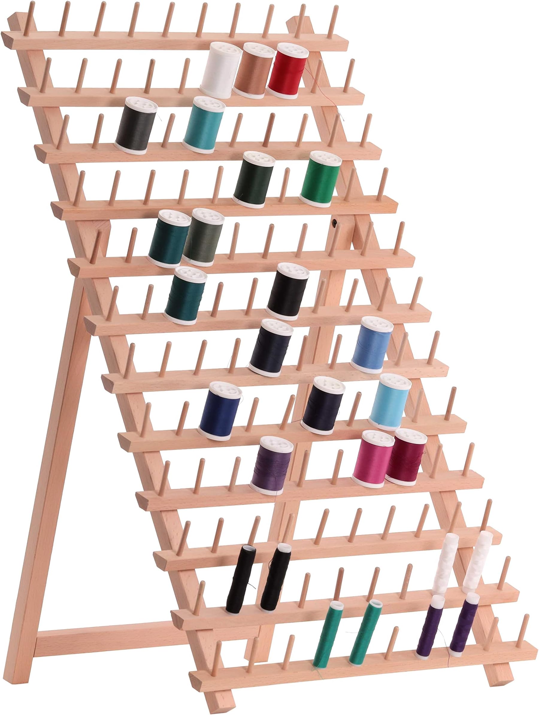 Amazon.com: guwealthy 93 Spools Wooden Thread Rack, 【2024 NEW 】 360 ...