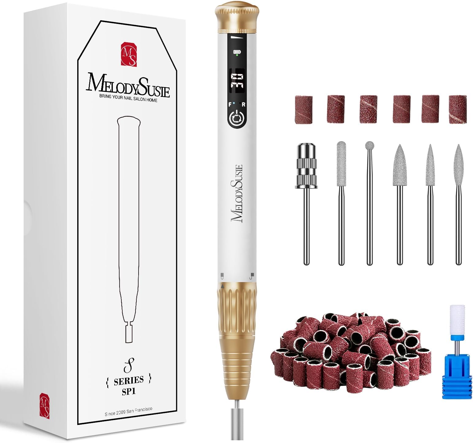 Amazon.com: MelodySusie Cordless Nail Drill,Professional 30000 RPM ...