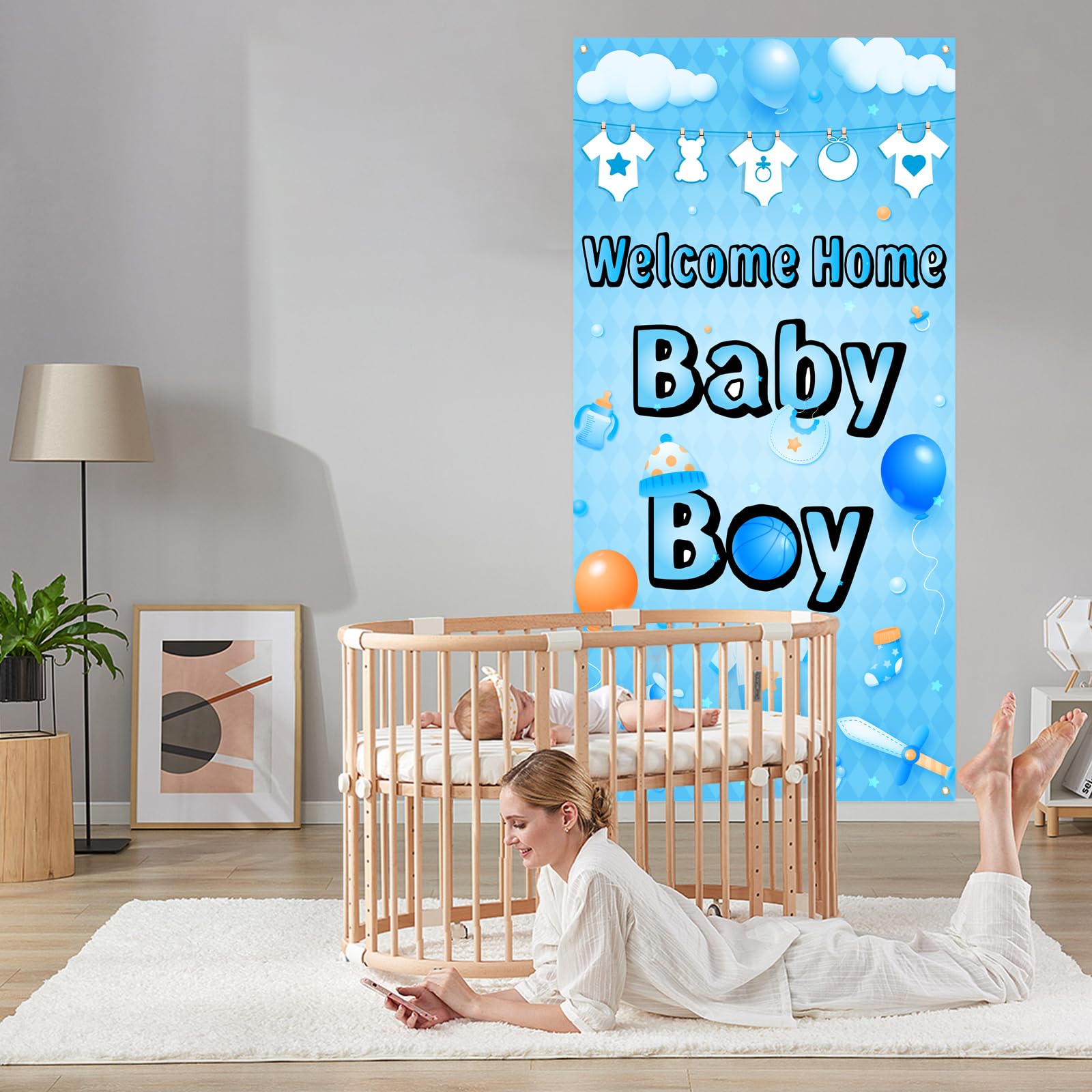 Snapklik.com : Welcome Home Baby Boy Door Banner, Its A Boy Welcome ...