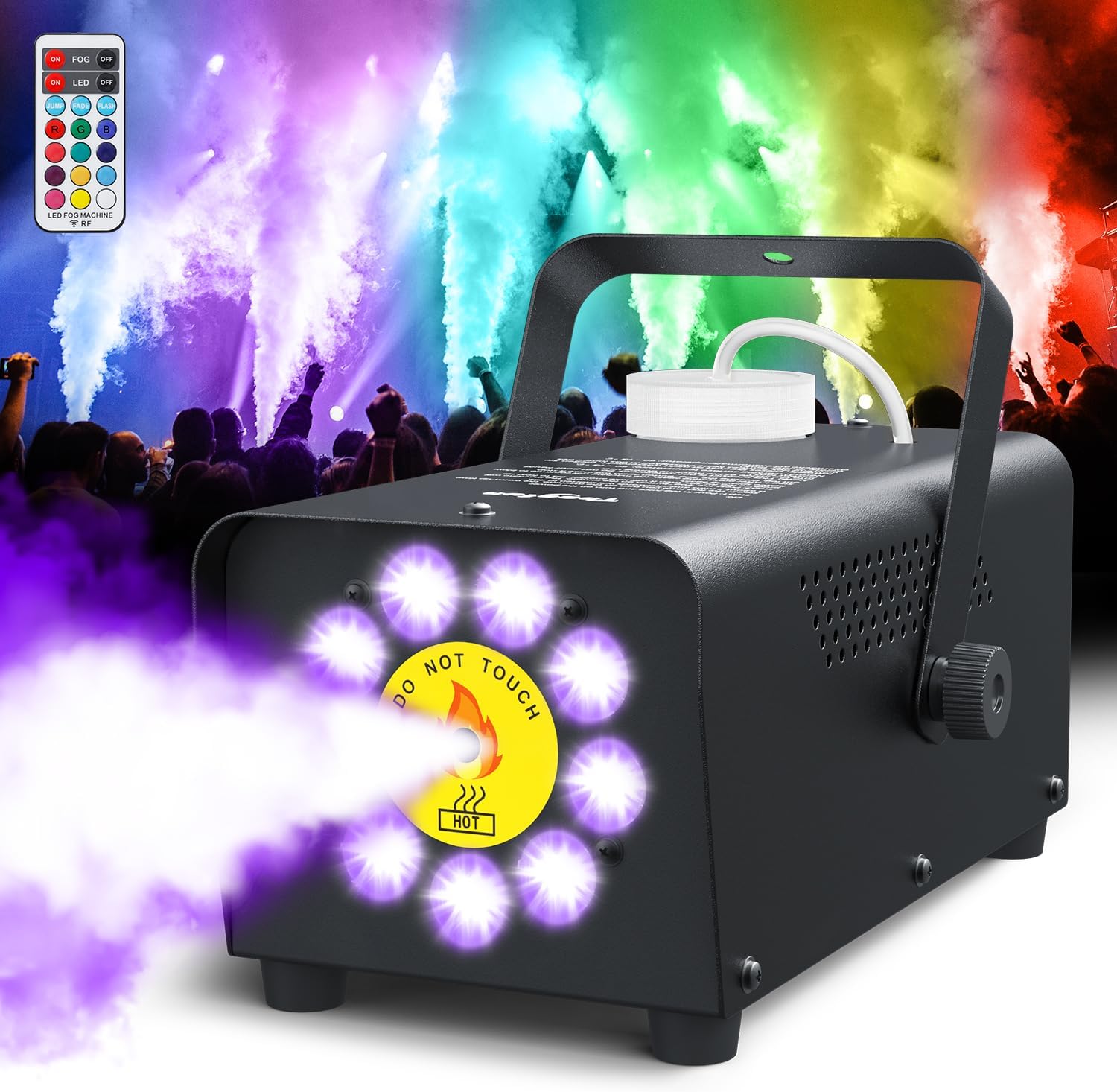 Amazon.com: Smoke Machine, Theefun Fog Machine 450w 2500CFM with 9 LED ...