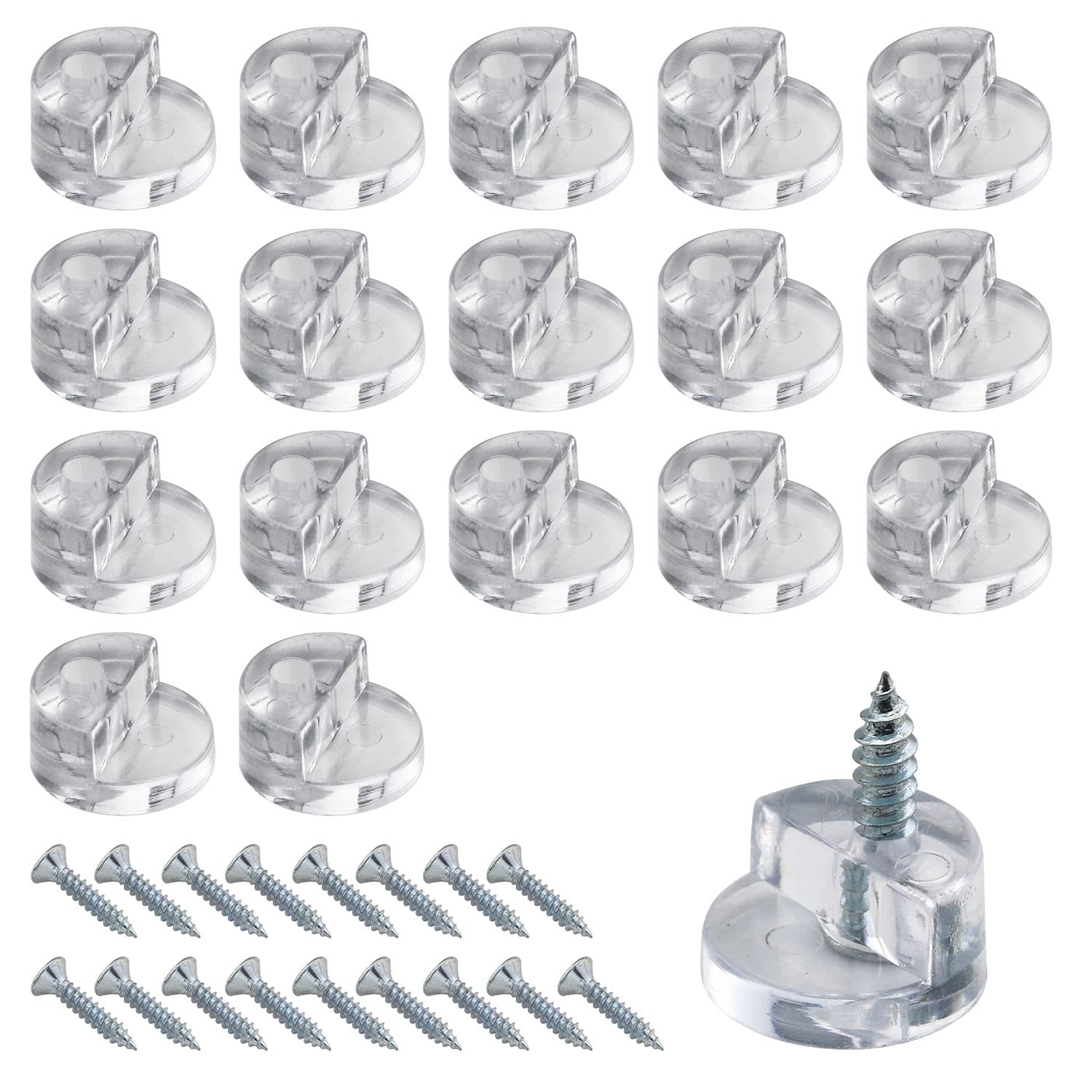 DGHAOP 18pcs Glass Retainer Clips Kit Clear Plastic Cabinet Door Clips ...