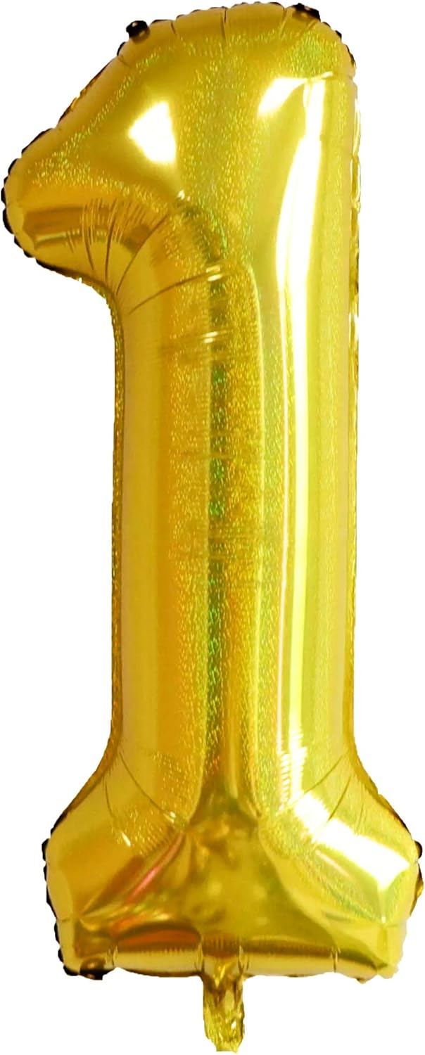 Amazon.com: Number 1 Foil Number Mylar Balloons, 40 inch (Holographic ...
