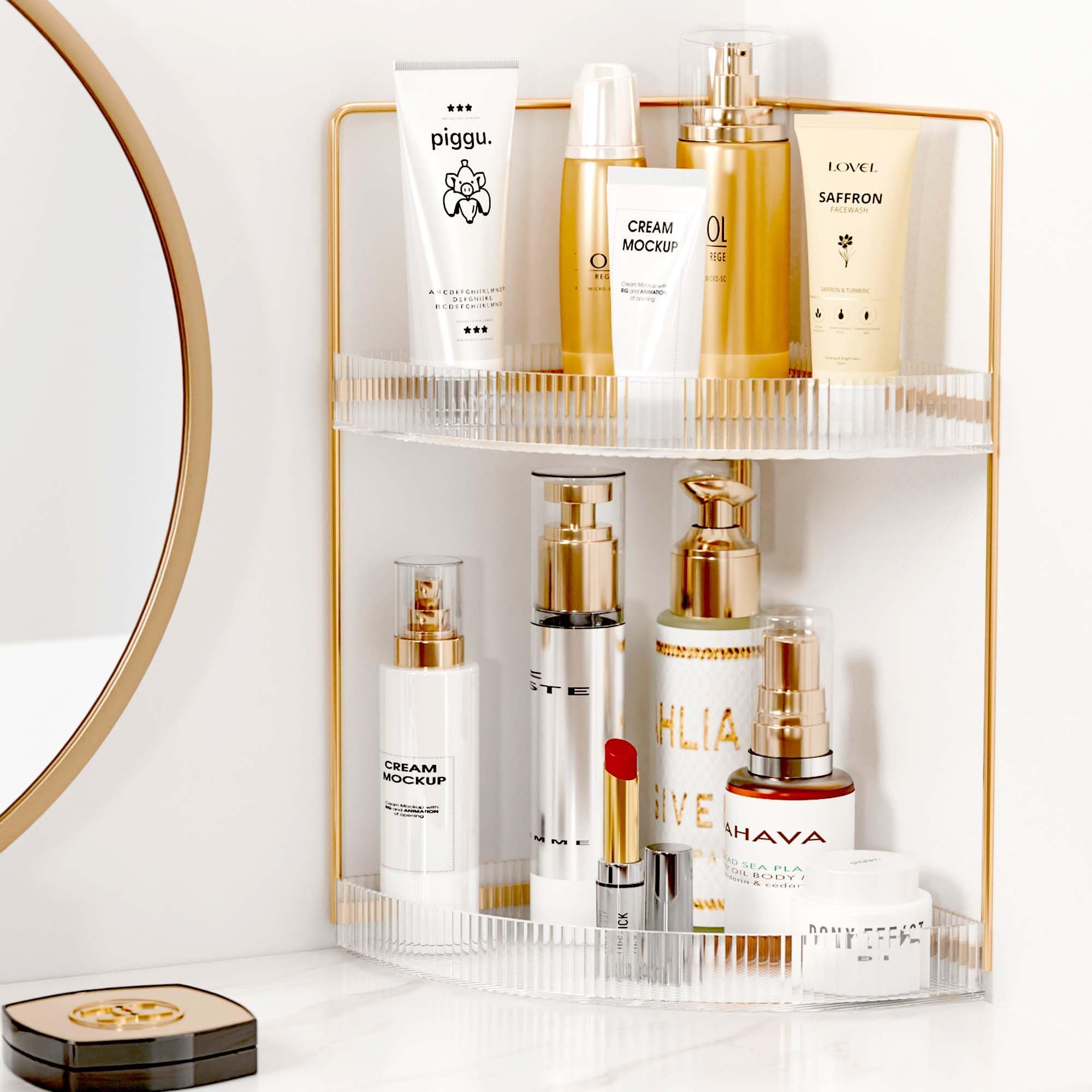 Amazon.com: 2-Tier Corner Bathroom Counter Organizer, Countertop ...