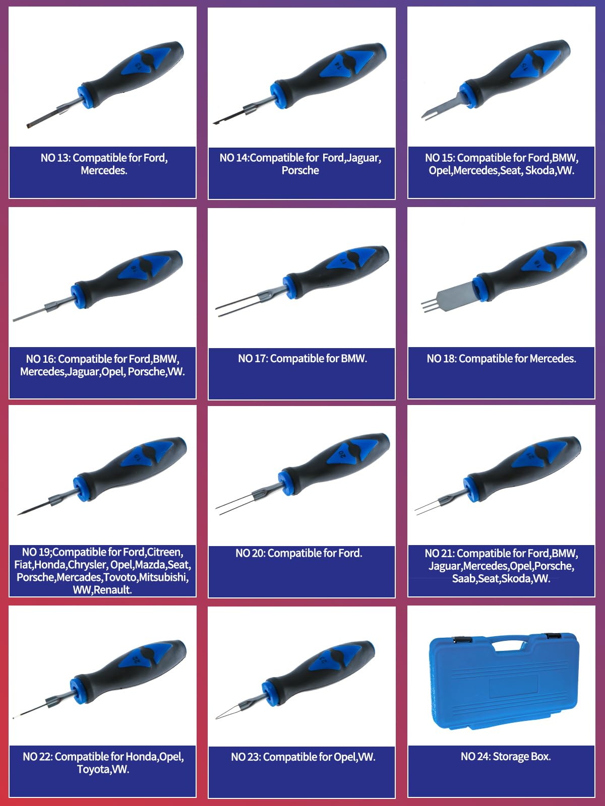Snapklik.com : Terminal Removal Tool Kit 23 PCS Universal Pin Removal ...